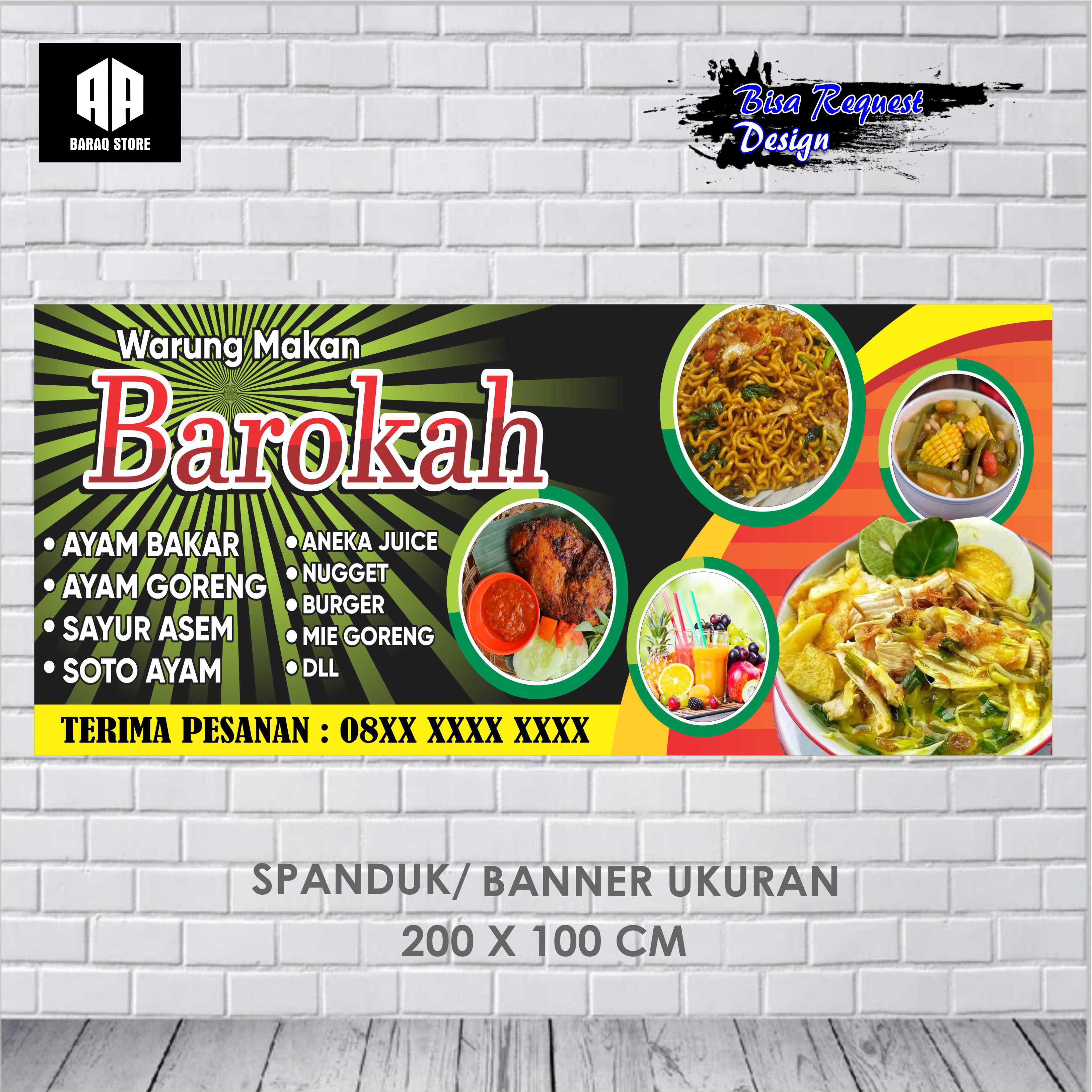 SPANDUK JUALAN ,BANNER WARUNG MAKAN BAROKAH COCOK UNTUK USAHA DAGANG ...