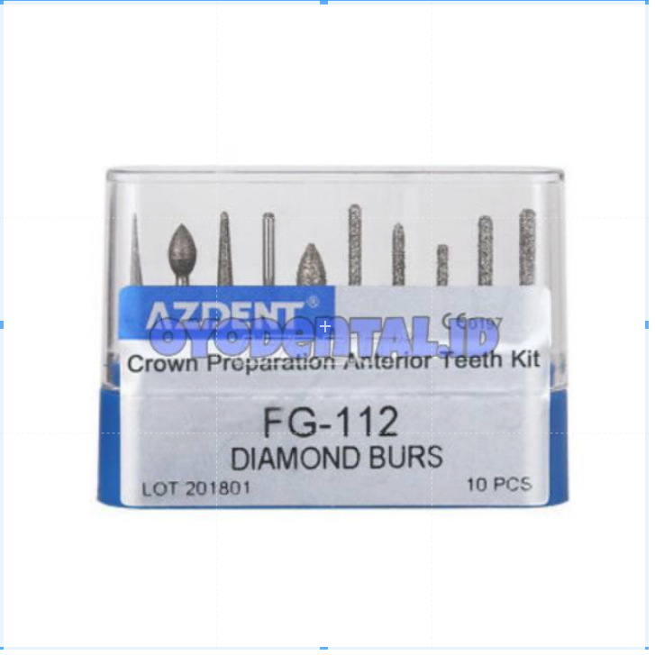 Diamond bur intan preparasi set / preparation bur crown mahkota gigi ...