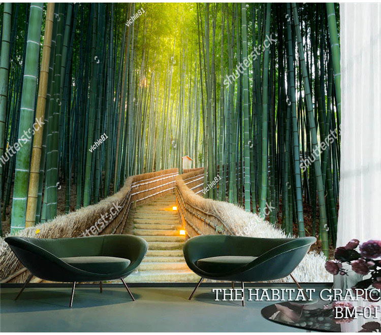 Wallpaper dinding Pemandangan Alam Hutan Bambu - Wallpaper stiker ...