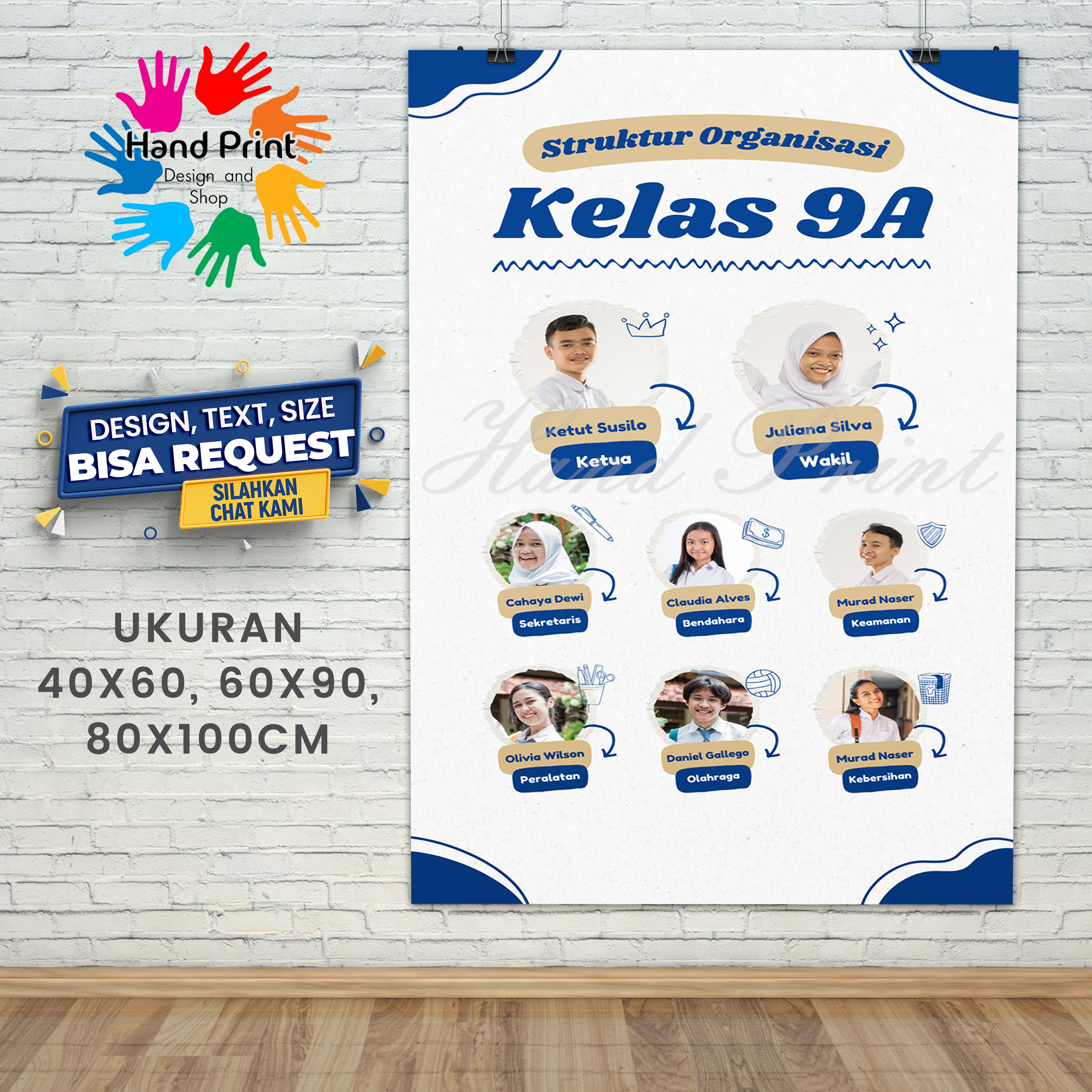 Spanduk Banner MMT Struktur Organisasi Kelas Susunan Pengurus Kelas OSIS E | Lazada Indonesia