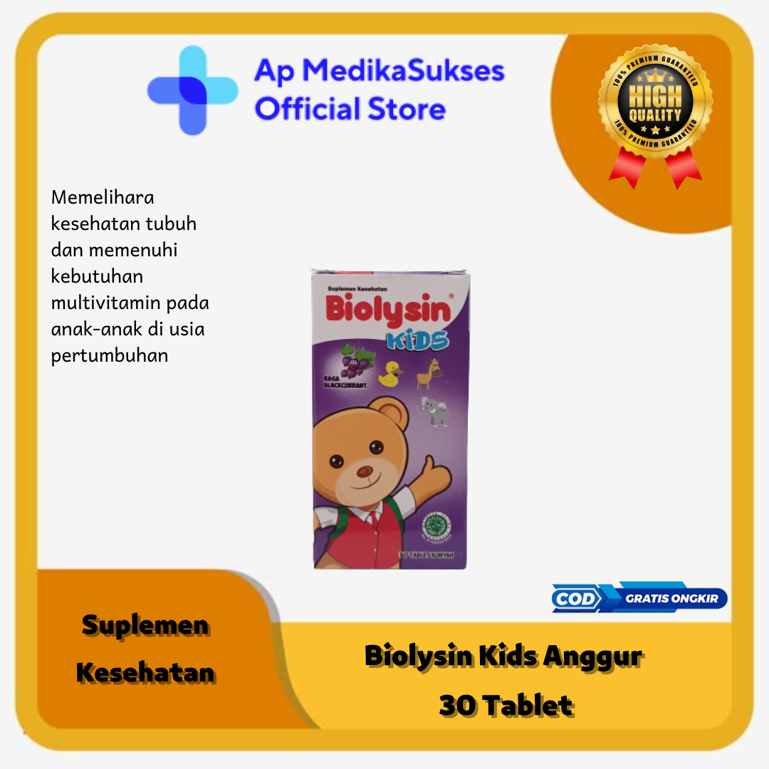 Biolysin Kids Tablet Rasa Balckcurrant Multivitamin Tablet Hisap anak ...
