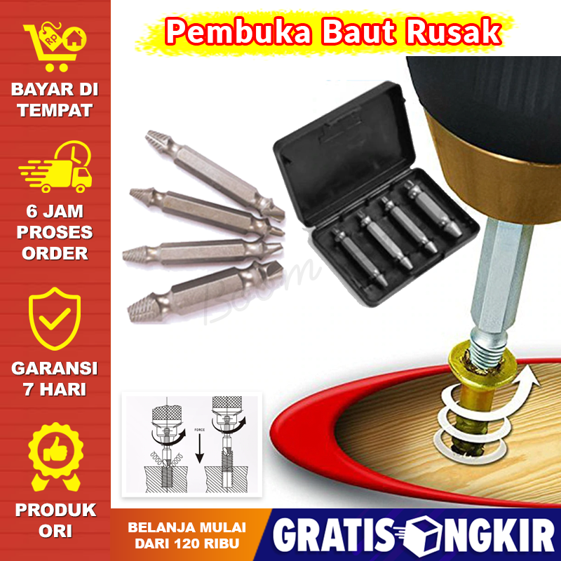 Mata Bor Pembuka Baut Patah Alat Pembuka Baut Dol Rusak Cabut Baut ...