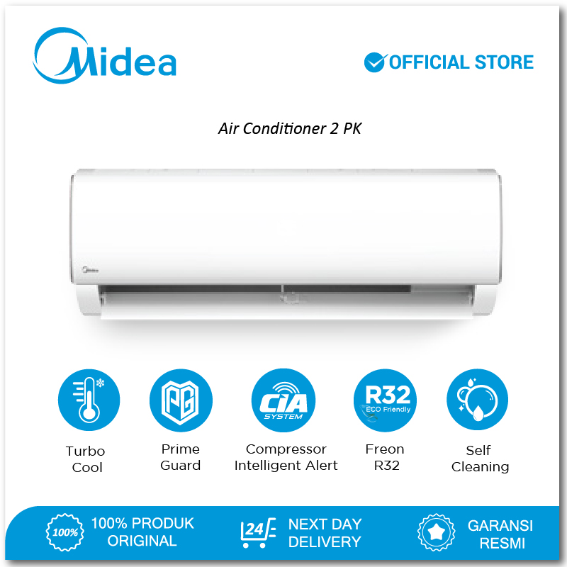 Midea AC Standard 2 PK R32 Series MSAF-18CRN2X (Unit Indoor & Outdoor ...