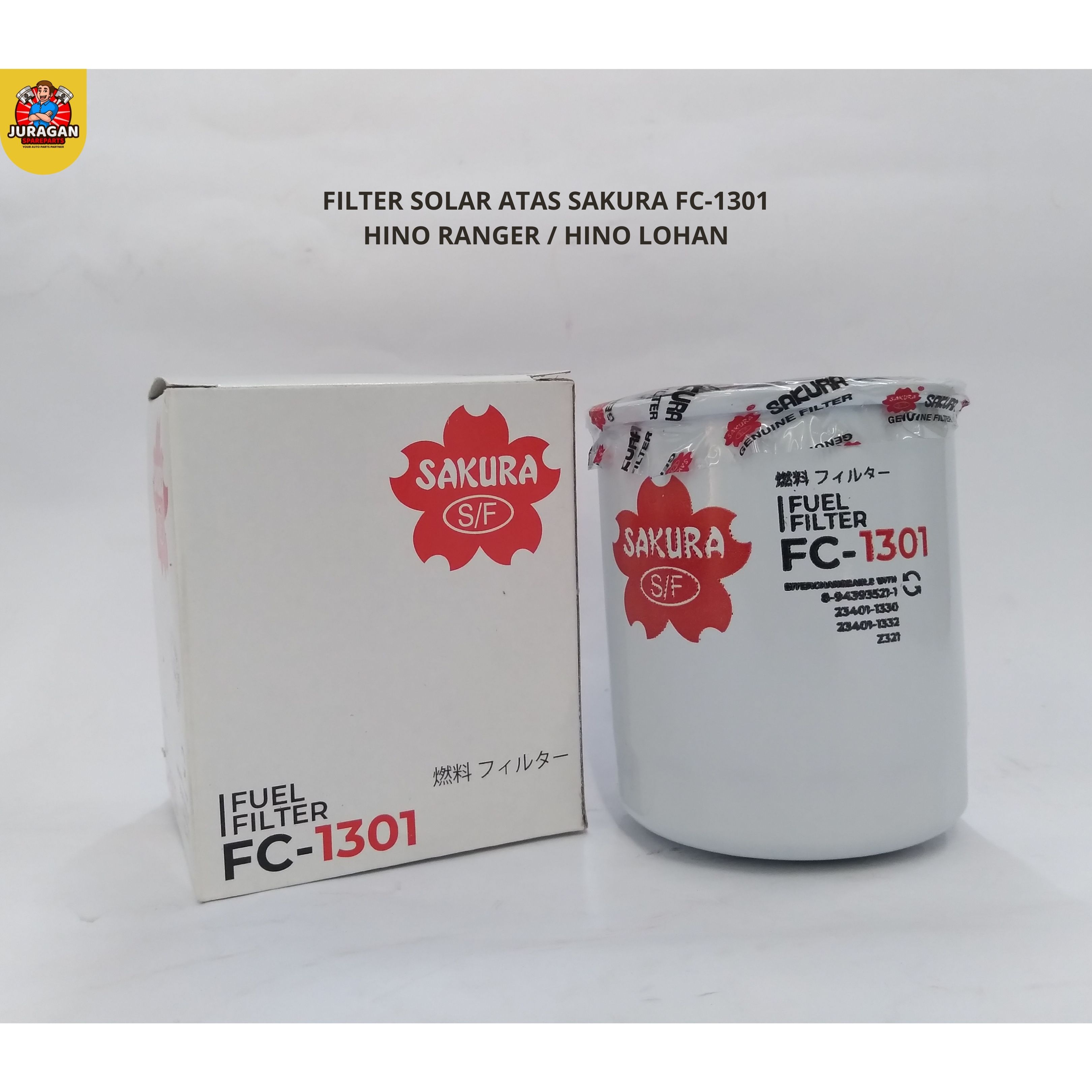 FUEL FILTER FILTER SOLAR ATAS HINO RANGER / HINO LOHAN - SAKURA FC-1301 ...