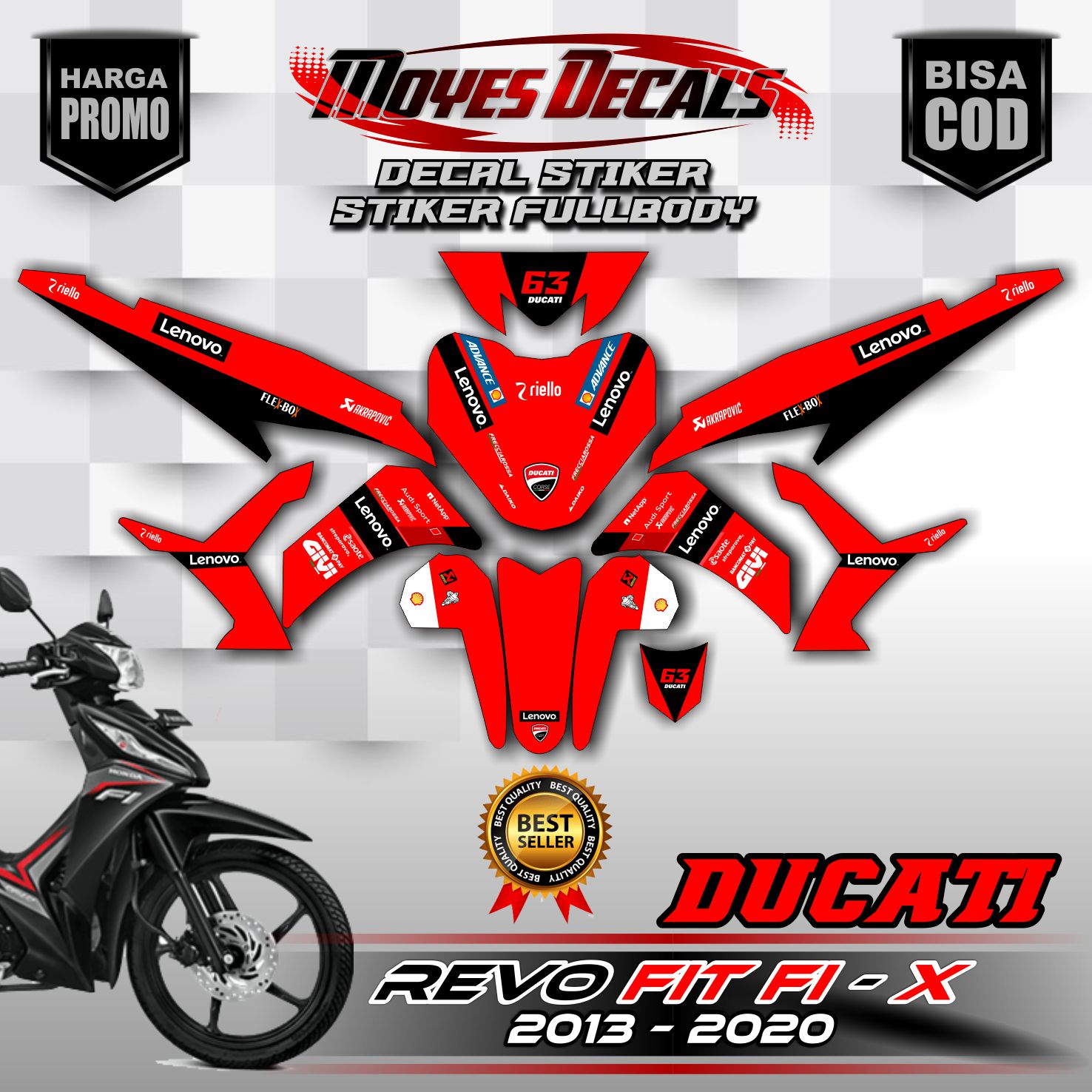 ⭐⭐⭐⭐⭐ Decal Revo Fit Fi Full Body . Decal Stiker Honda Revo Fit Fi ...