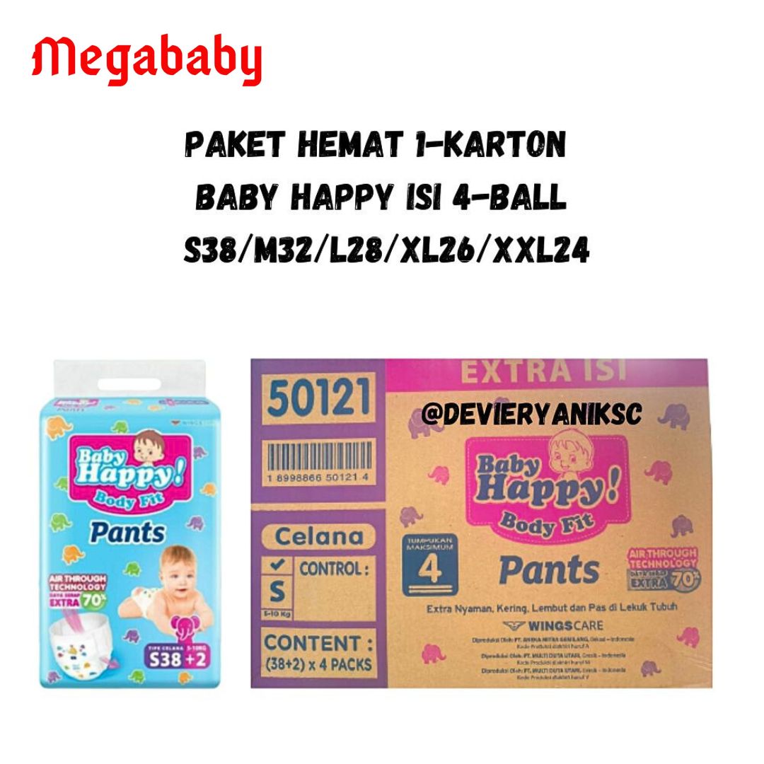 1-DUS Baby Happy S38/M32/L28/XL26/XXL24 isi 4 Ball/devieryaniksc | Lazada Indonesia