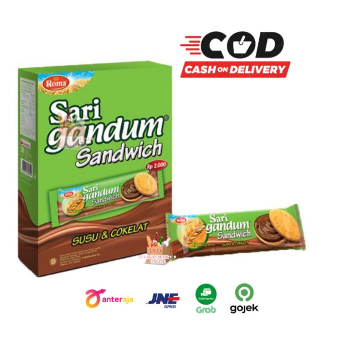 Roma Sari Gandum Sandwich Susu & Coklat 39gr Snack Cemilan Anak Sehat ...