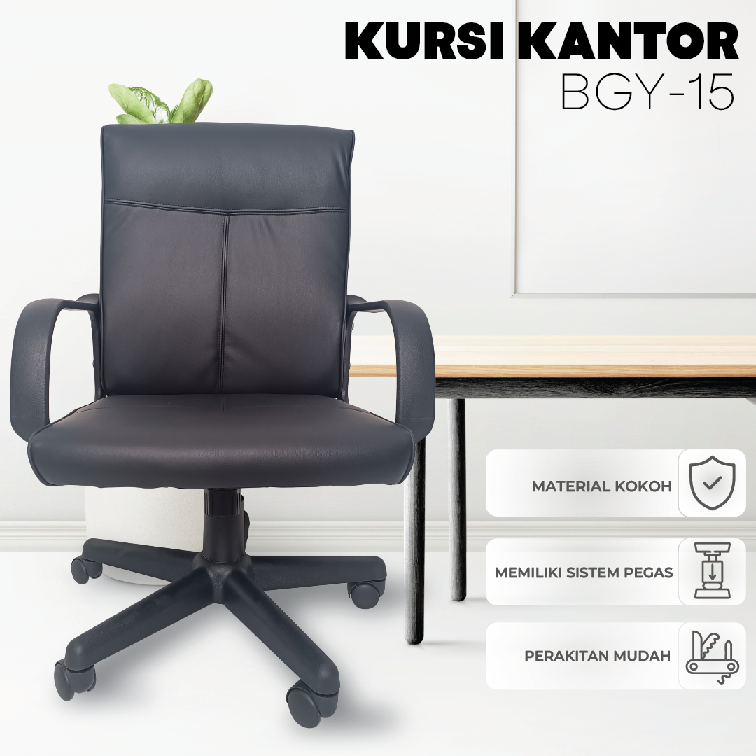 WORLD HOME Kursi Kerja / Kursi Kantor Executive Chair Hitam - Kursi ...