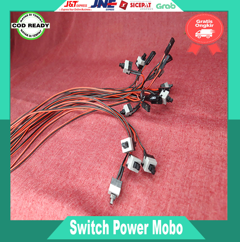 Tombol kabel power Motherboard / Switch SW front panel CPU Komputer ...