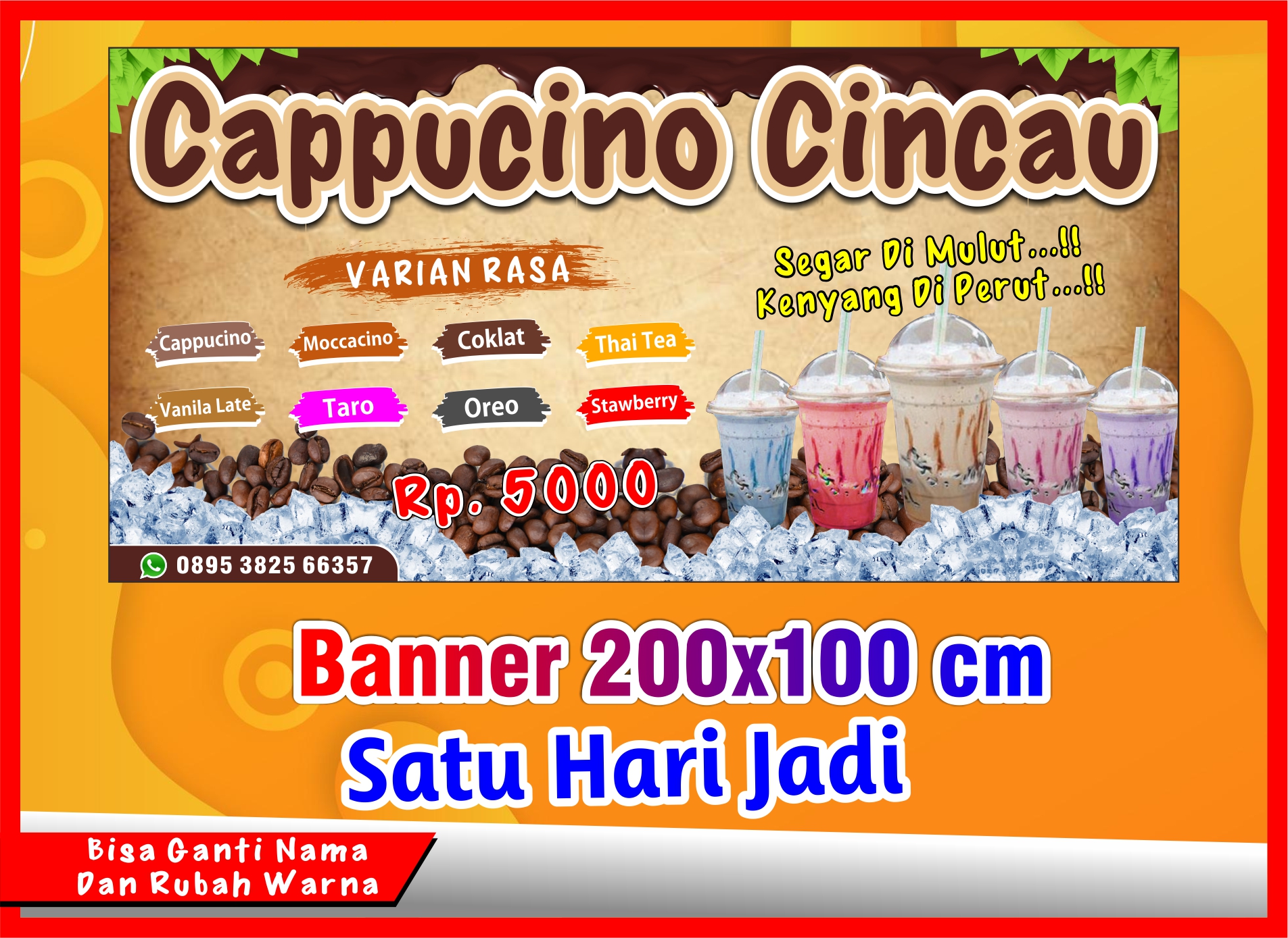 SPANDUK BANNER BACKDROP MINUMAN CAUCINO CINCAU /CETAK SPANDUK MINUMAN ...
