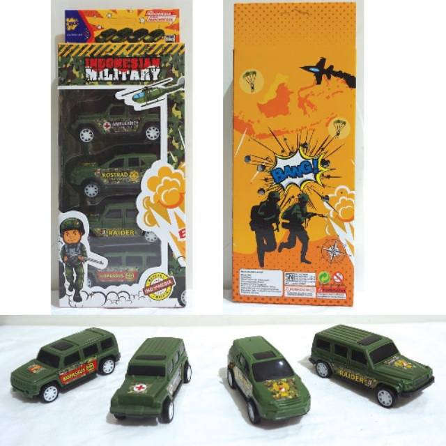 Mainan anak mobil military Indonesia isi 4 biji / Mainan Anak mobil ...