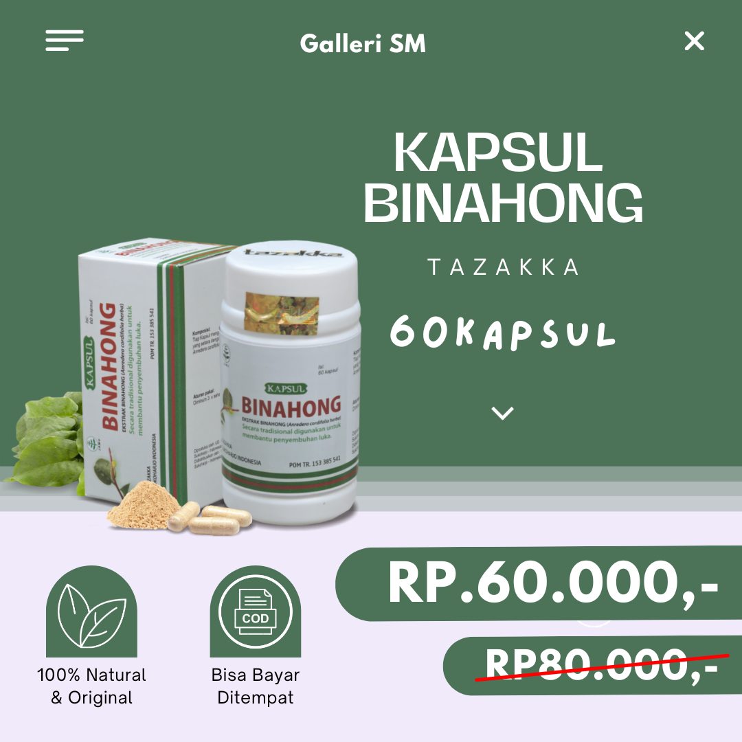 Kapsul Binahong Herbal Atasi Luka Kanker Maag Kolesterol Tazakka Ori Isi 60 Kapsul | Lazada ...