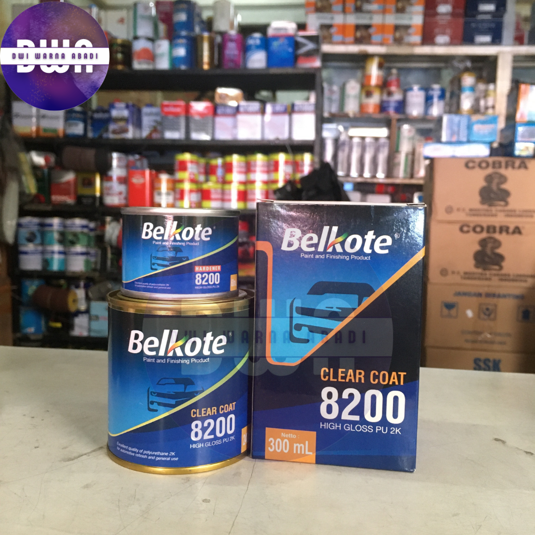 CLEAR COAT BELKOTE 8200 PU 2K HIGH GLOSS ATAU DOFF KURAN KECIL 300ML ...