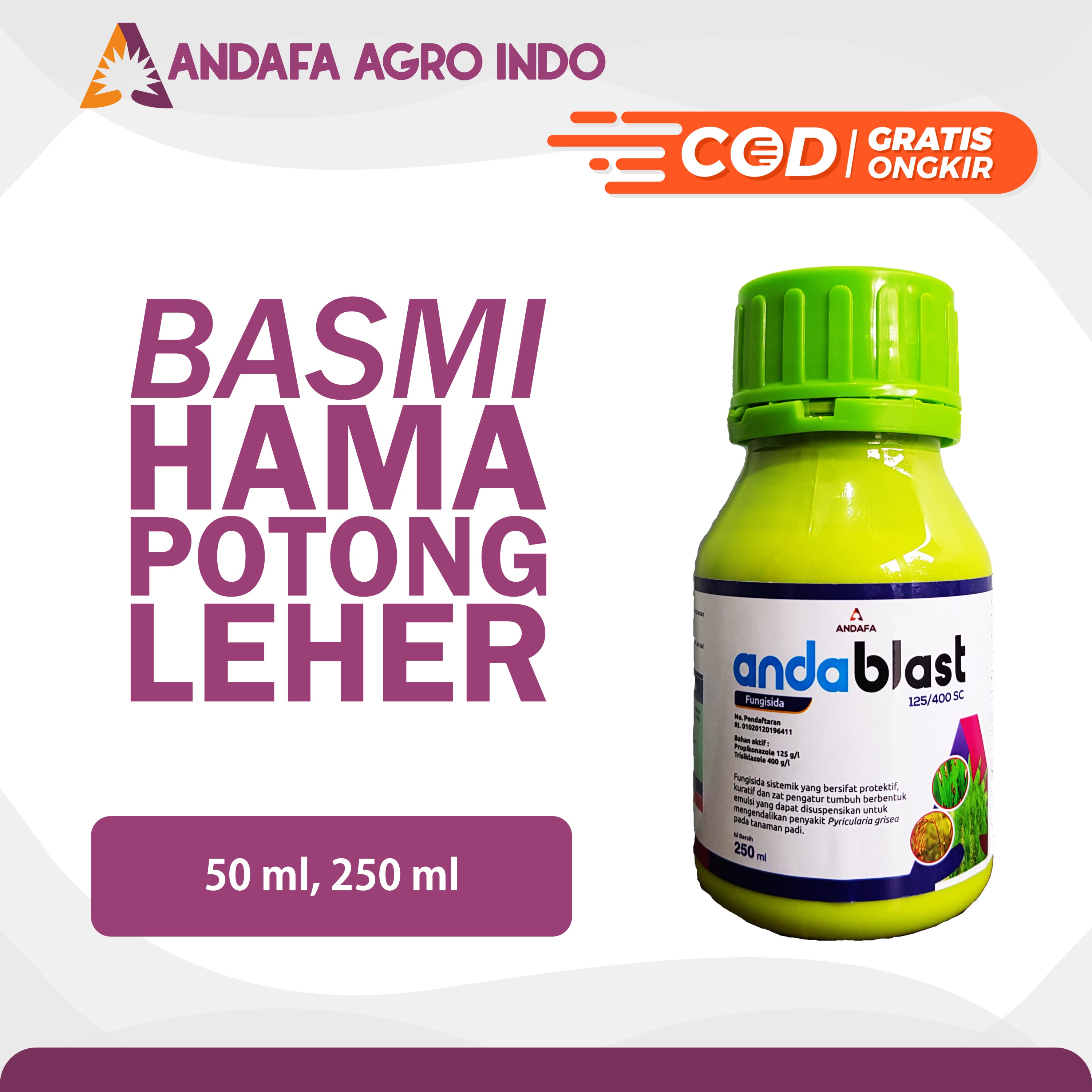 Anda Blast 250ml Fungisida Obat Pertanian Hama Padi Blas Obat Tanaman ...