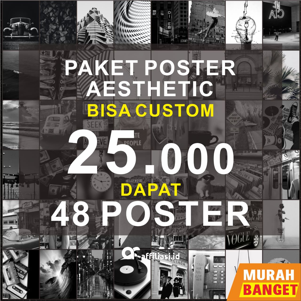 Poster Dinding Aesthetic Kamar Cowok Poster Retro Brand Vintage Murah