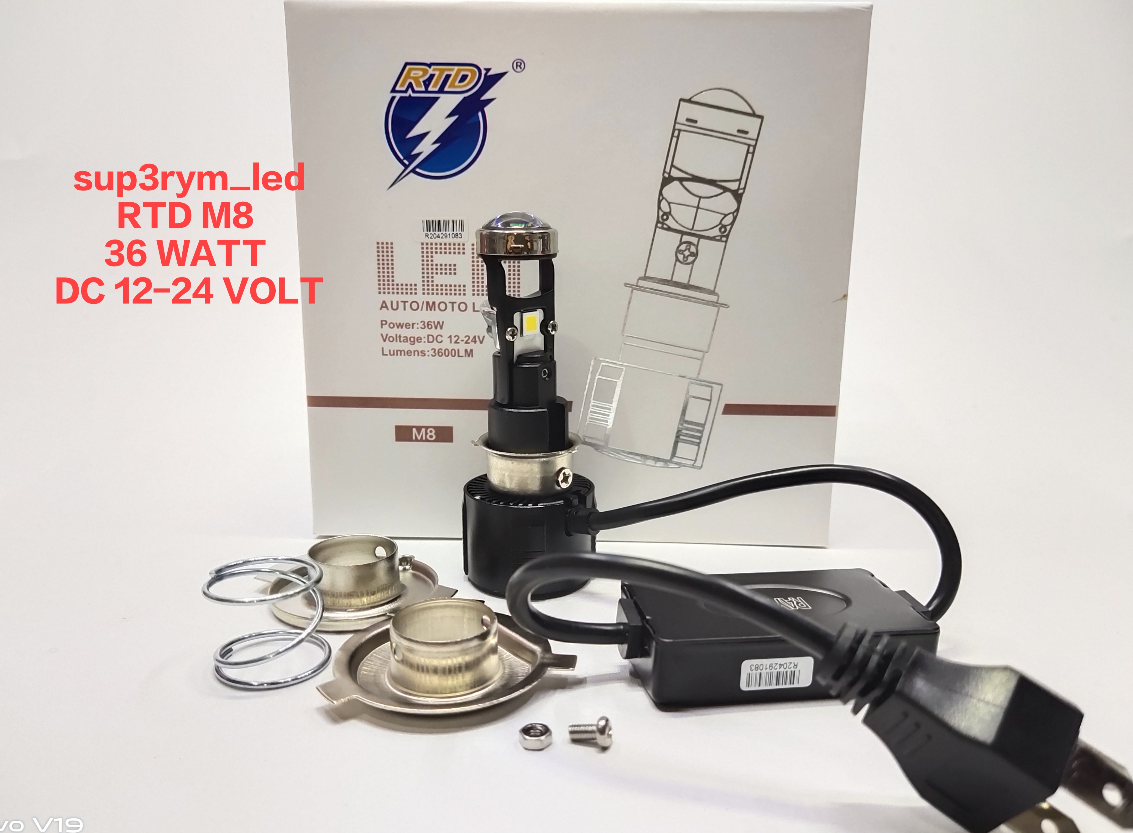 Lampu utama led rtd m8 projector mini h6 h4 hs1 projie proji cut off ...