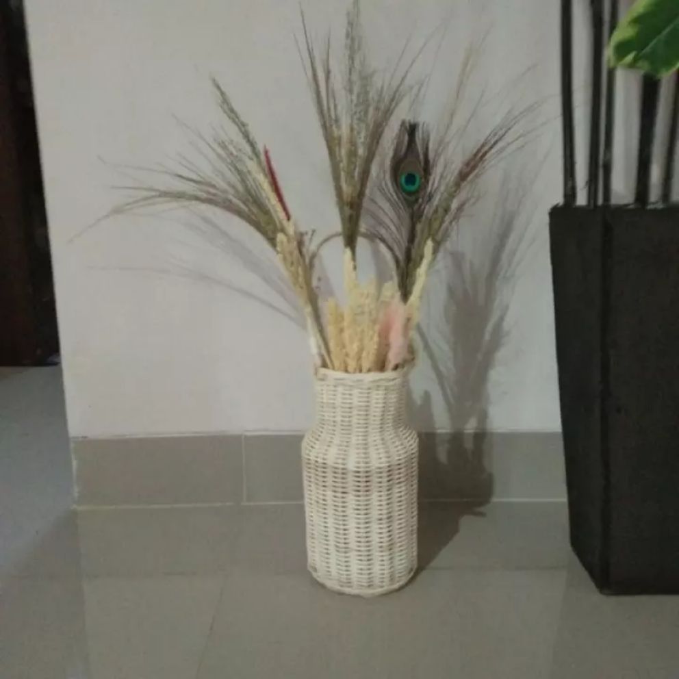 SERBA SERBI VAS BUNGA ANYAMAN ROTAN/VAS BUNGA BOTOL SUSU/VAS BUNGA ...