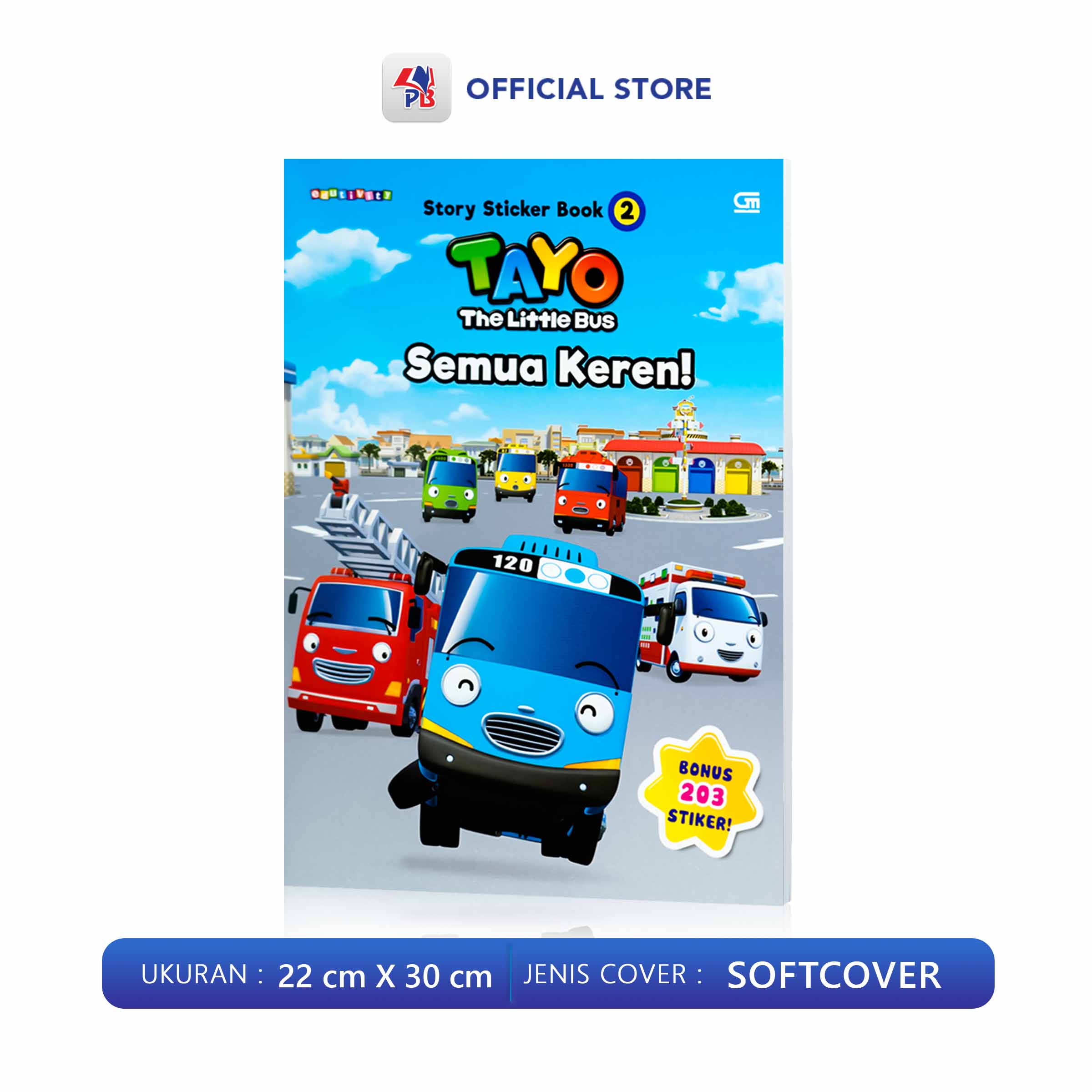 Buku Anak TK PAUD Story Sticker Book Tayo The Little Bus Kesiangan ...
