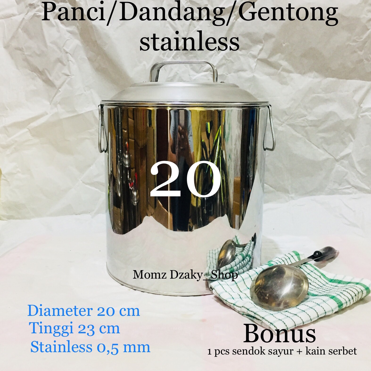 Panci Stainles uk 20 / Dandang Stainles / Panci air / Tong air ...