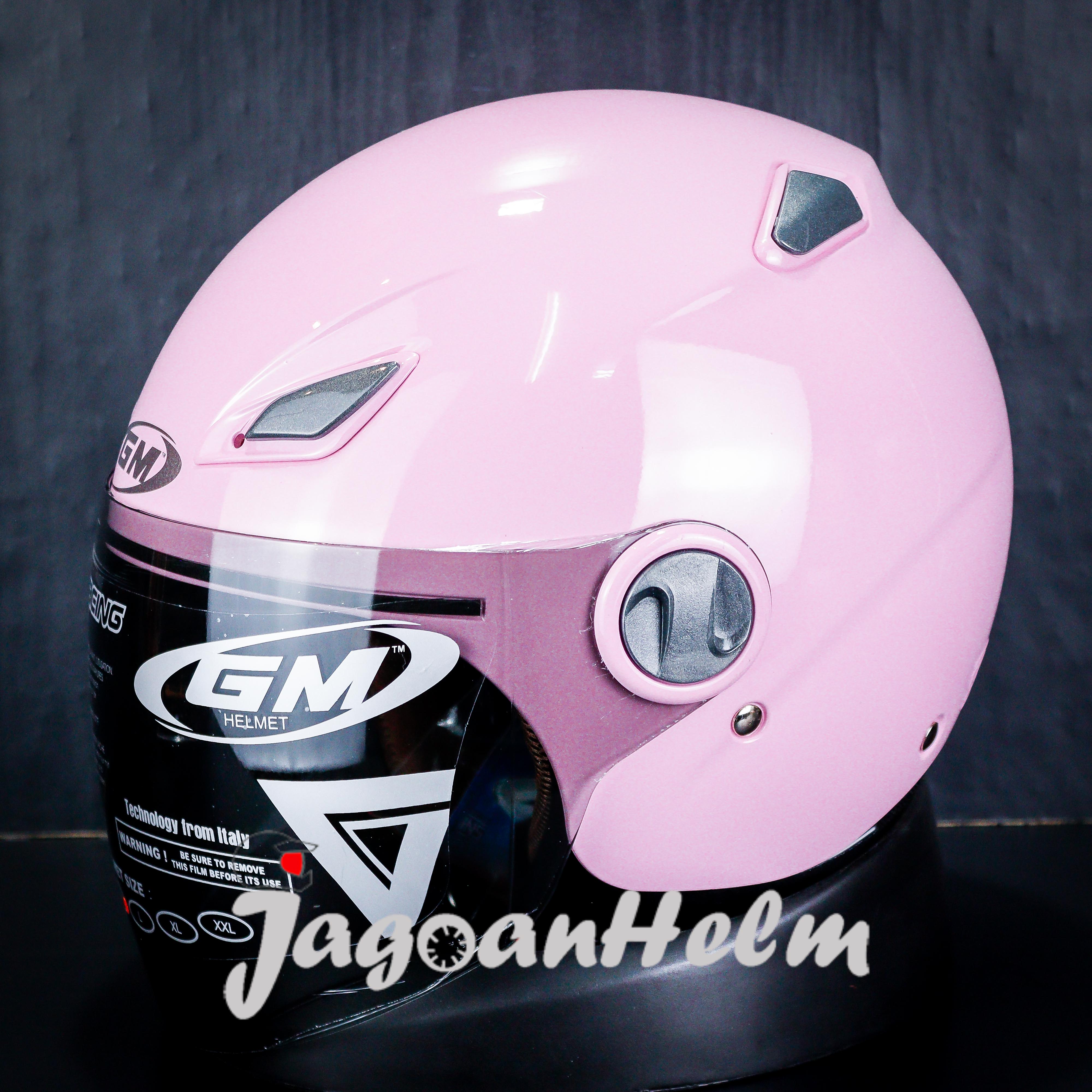 GM HELM VENUS HIJAB SOLID | PINK PASTEL | SINGLE VISOR | Lazada Indonesia