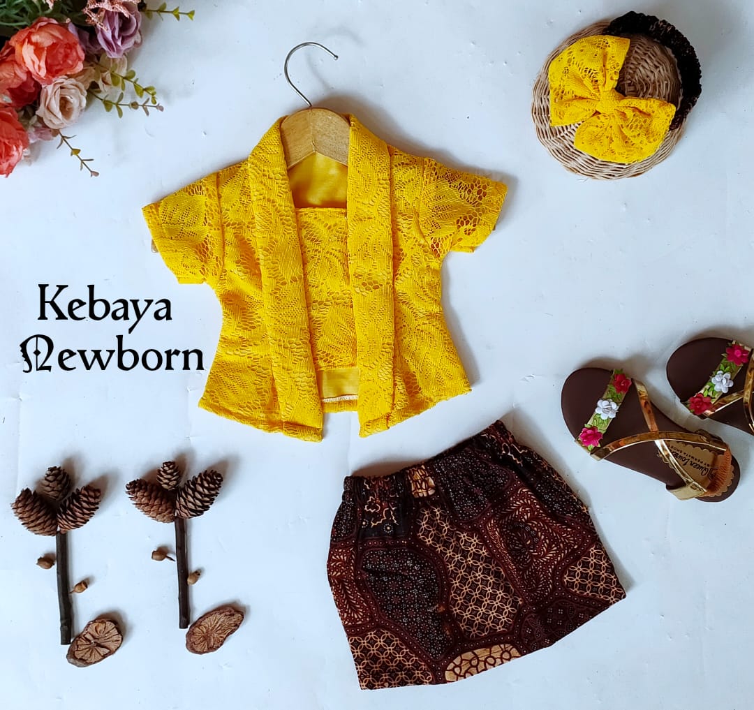 kebaya bayi/kebaya newborn/kebaya bayi warna kuning/baju kebaya bayi ...