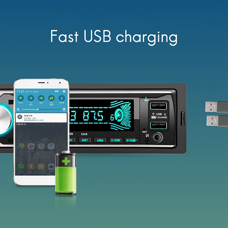 บลูทูธ V3.0 Teypleri Auto สเตอริโอวิทยุรถยนต์วิทยุติดรถยนต์12V In-Dash ...