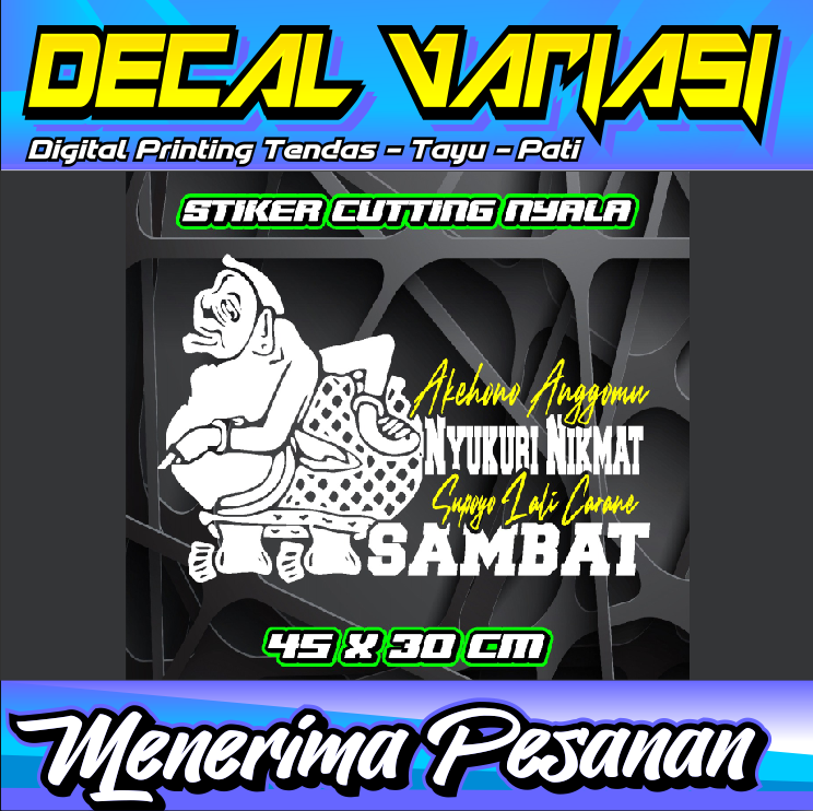 STIKER KACA BERGAMBARKAN WAYANG STIKER WAYANG STIKER VARIASI MOBIL/TRUK ...