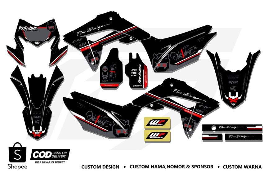 DECAL SUPERMOTO DECAL HONDA CRF 150L DESAIN CUSTOM FULL BODY | Lazada ...