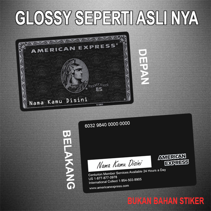 Kartu Emoney Custom Desain AMEX Card American Express E-Money Brizzi ...