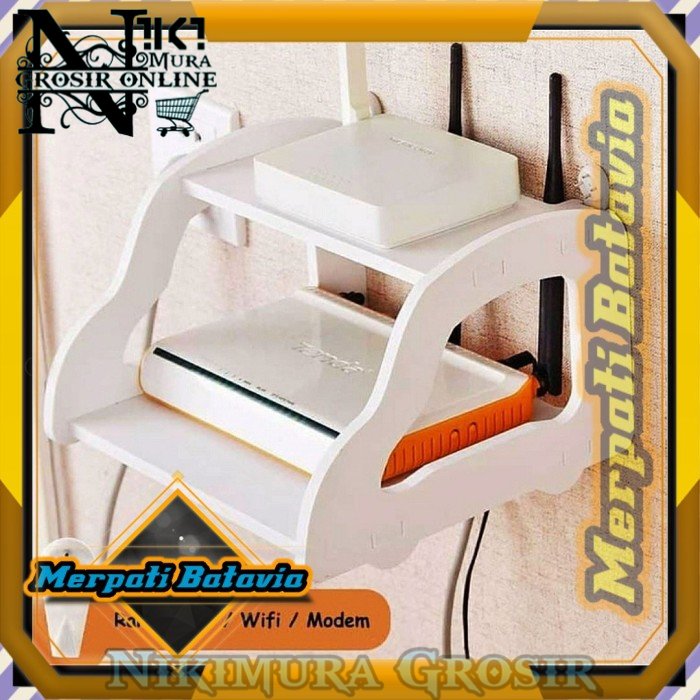 Rak Dinding Vintage Rack Modem Receiver Storage Tempat Wifi Router WPC ...