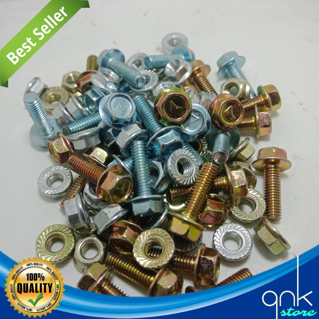 Baut Mur Topi 1Set Baut CVT Flange Bold M6 Kunci 10 | Lazada Indonesia