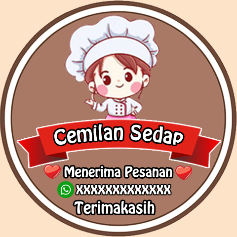 Cetak Sticker Glossy Cromo Desain Cemilan Sedap- Cetak Label Kemasan ...