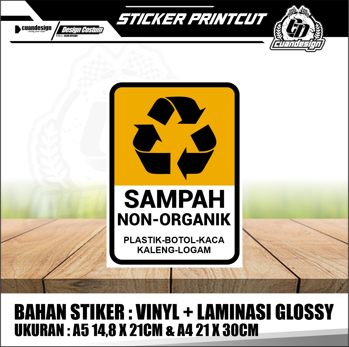 STIKER STICKER PENANDA TEMPAT JENIS SAMPAH | BAHAN VINYL + LAMINASI ...
