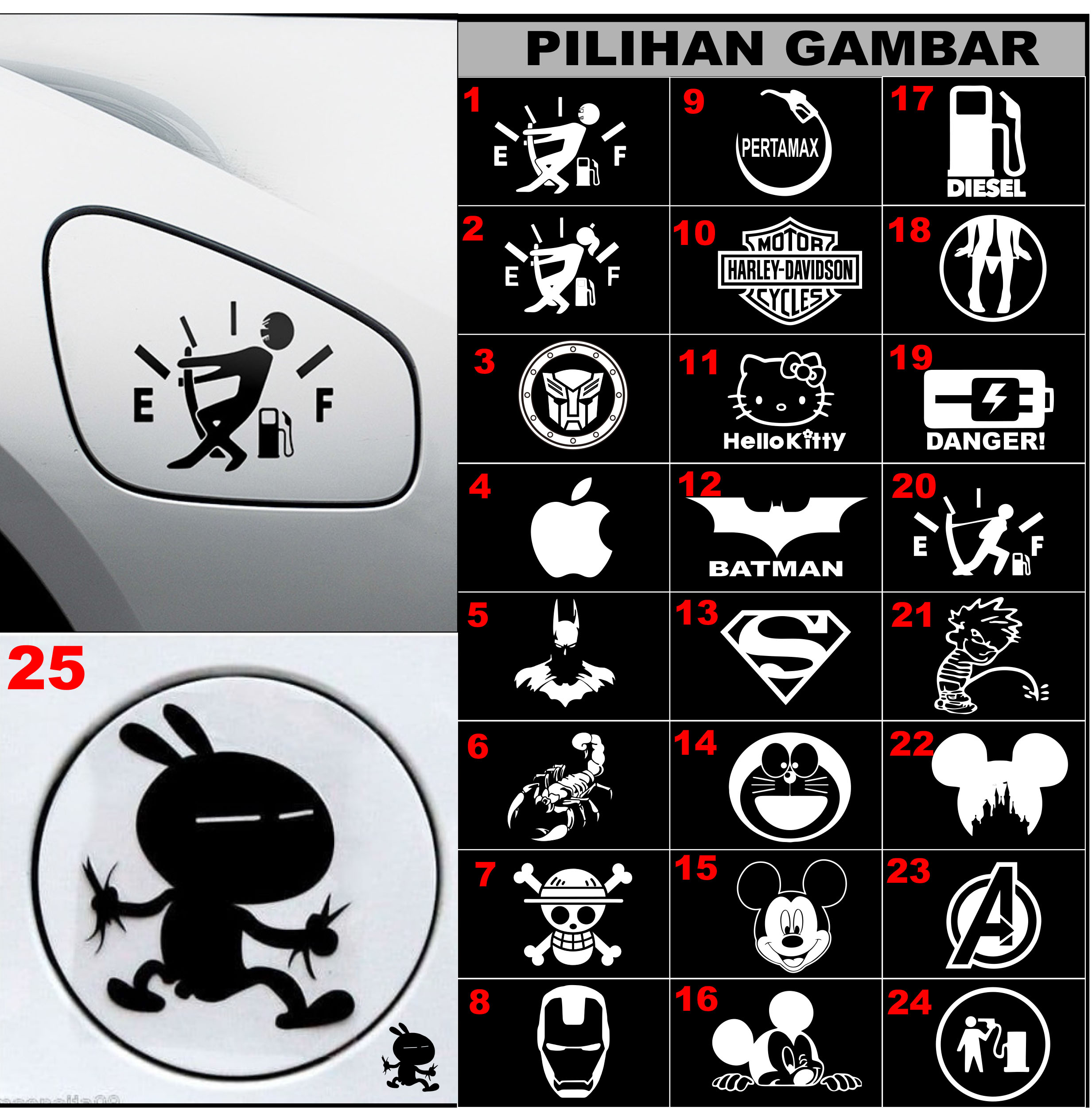 Stiker Mobil Cutting Sticker Tutup Tangki Bensin Mobil | Lazada Indonesia
