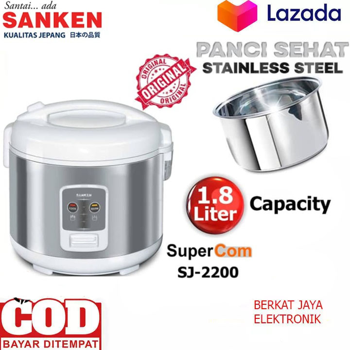 SANKEN RICE COOKER 1.8LITER SJ 2200 PENANAK NASI 6 IN 1/Magic Com ...