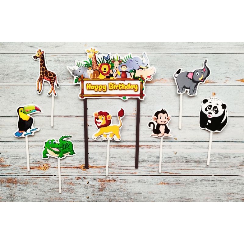 satu set isi 8 topper toper cake hiasan nasi tumpeng hiasan kue ulang ...