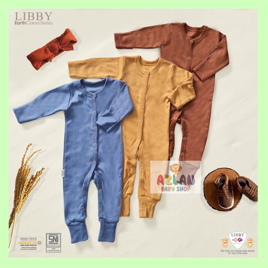 Sleepsuit LIBBY BABY Warna Earth Series - Marine Blue, 0-3 Bulan ...