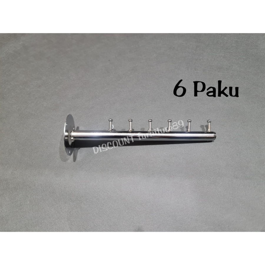 Gantungan Baju / Hanger Pakaian Suling Lurus Tembok Paku 6, 9, 12 ...