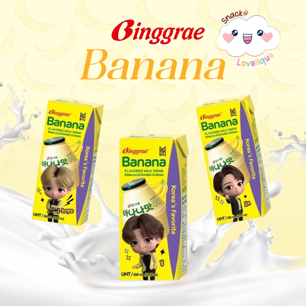 Binggrae x BTS - Binggrae Tiny Tan - Binggrae Flavored Milk All Variant ...