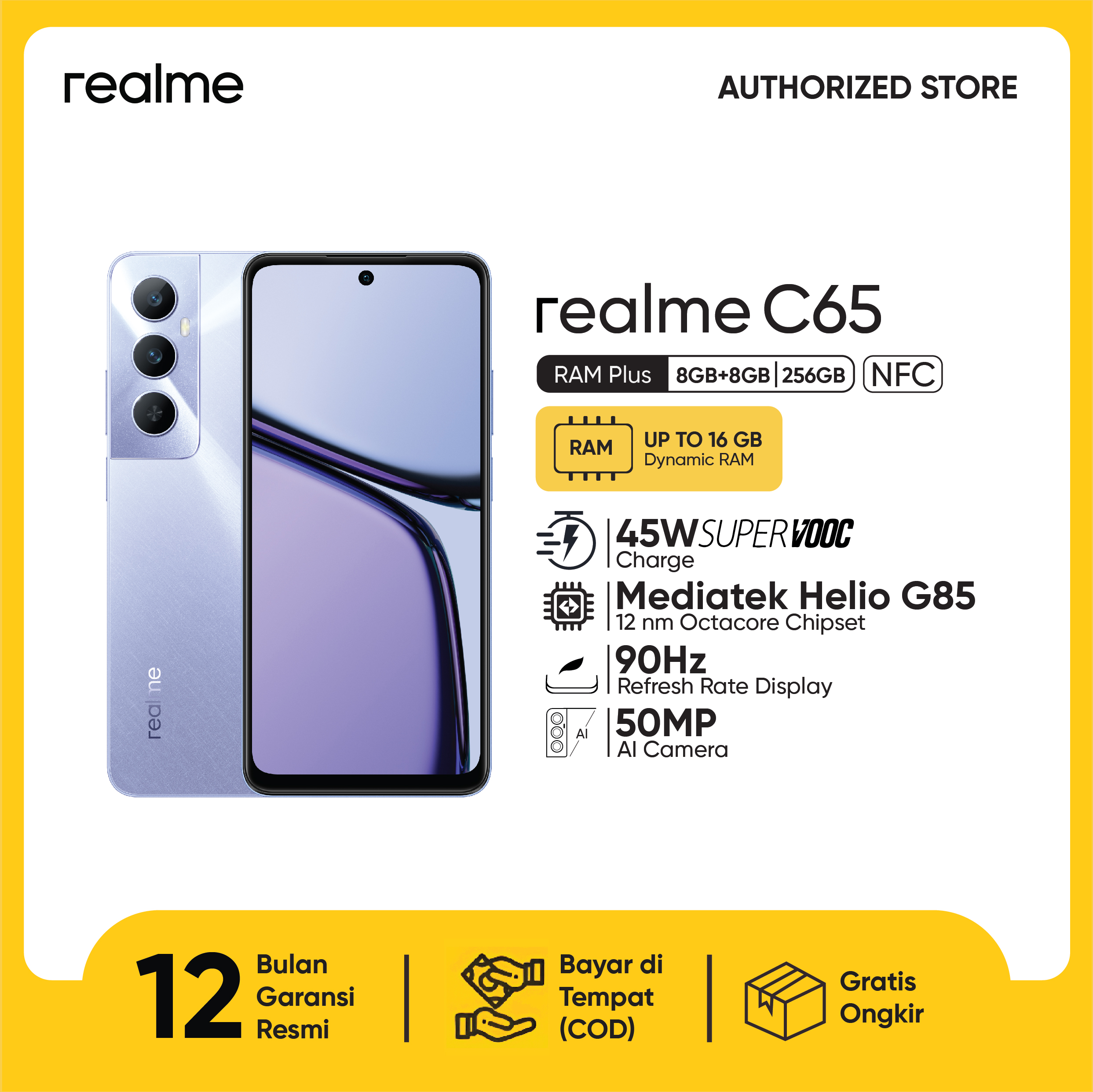 realme C65 8+8 256GB 45W Fast Charge | 5000mAh Massive Battery | G85 ...