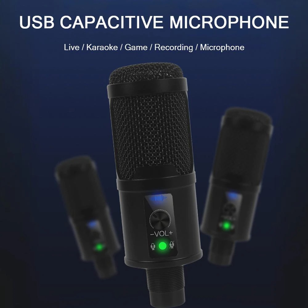 Microphone Condenser berbentuk klasik dengan Kabel USB, Coco Digunakan ...