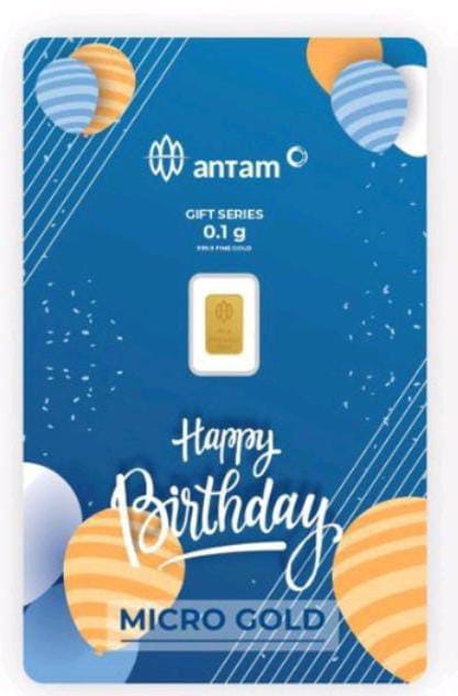 LOGAM MULIA MICRO GOLD ANTAM 0.1 GR SERIES HAPPY BIRTHDAY BLUE | Lazada ...
