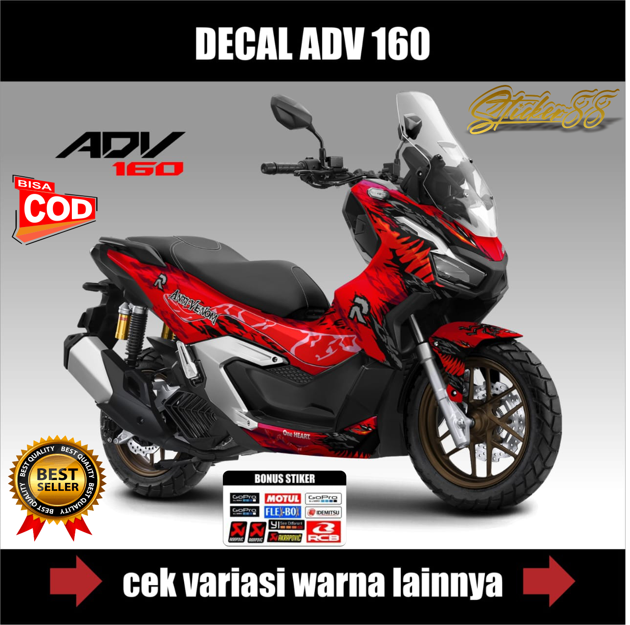 Decal Full Body Motor ADV 160 Grafis Anti VENOM Printing Full Body ...