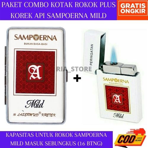 PAKET COMBO - KOTAK ROKOK + KOREK API BRAND ROKOK SAMPOERNA MILD ...