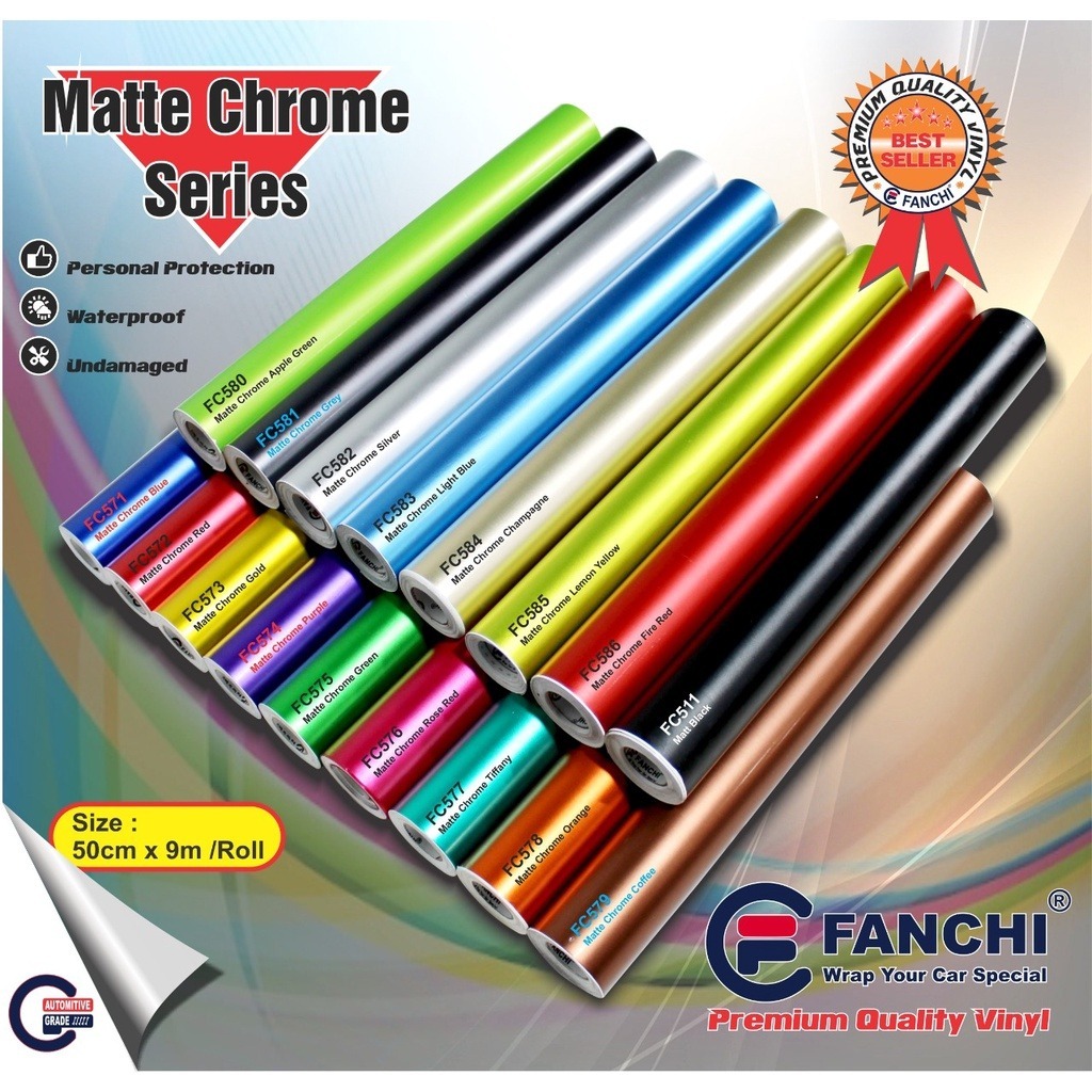 Sticker Fanchi Matte Chrome SERIES Metalik Doff Metallic matt premium ...