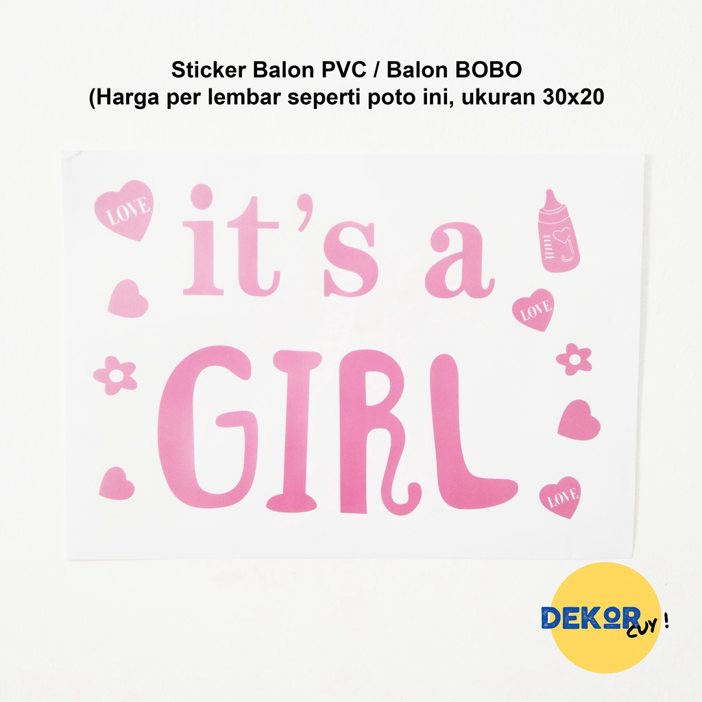 Dekorcuy STICKER BALON PVC BOBO bening untuk bouquet ulang tahun dan ...