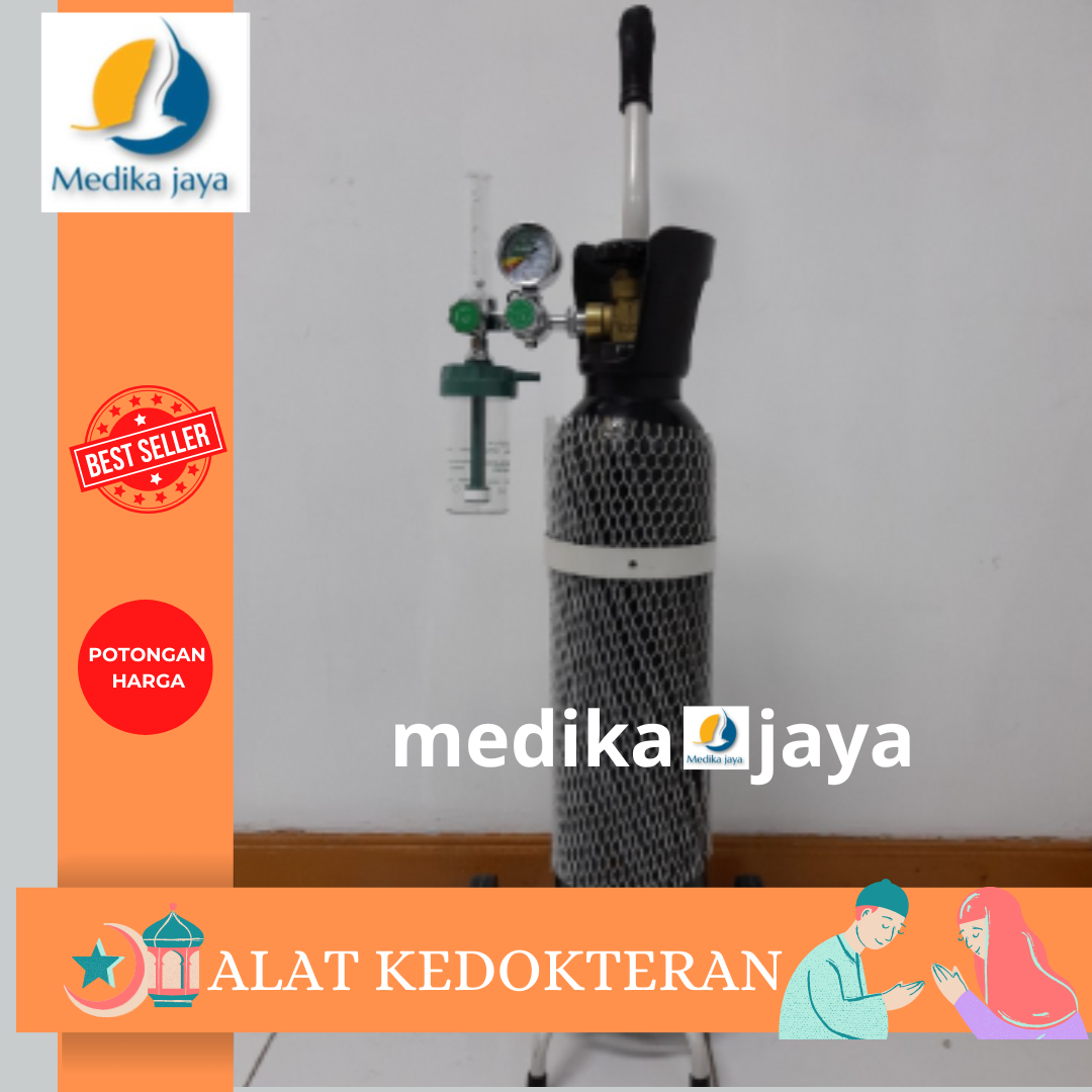 Tabung Oksigen 1M3 ( Tabung + Isi+ Troli+Regulator Puremed )/PUREMED ...