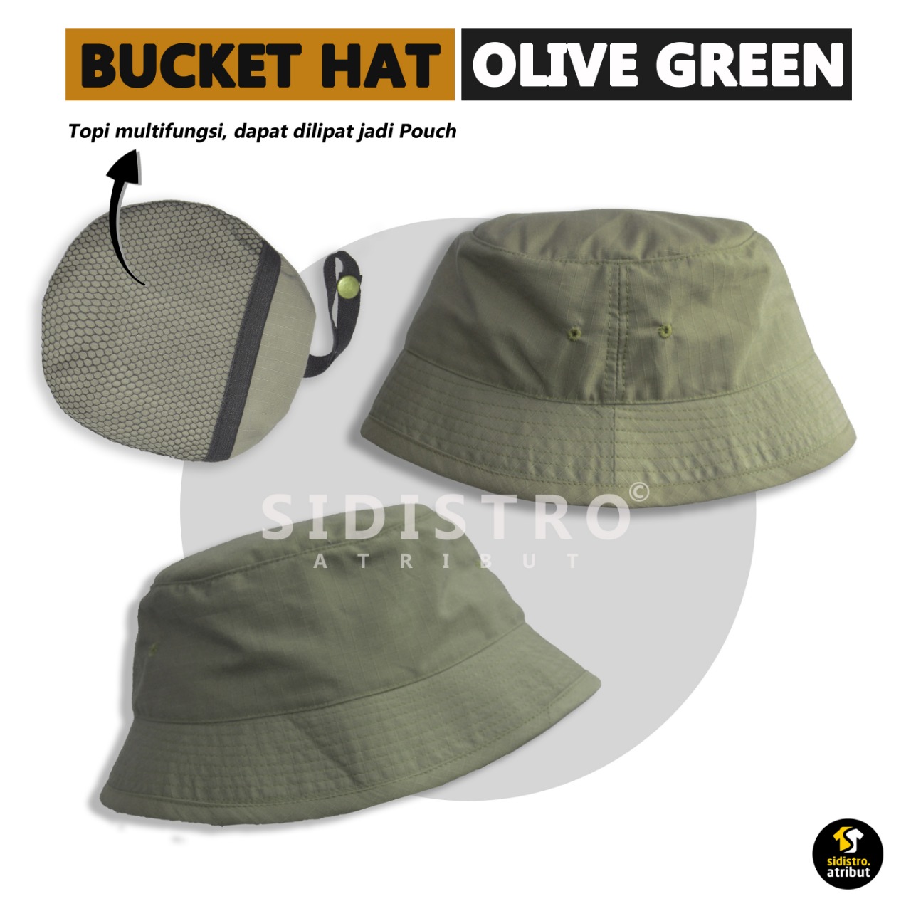 TOPI BUCKET HAT POLOS - TOPI BUCKET WARNA HIJAU OLIVE | Lazada Indonesia