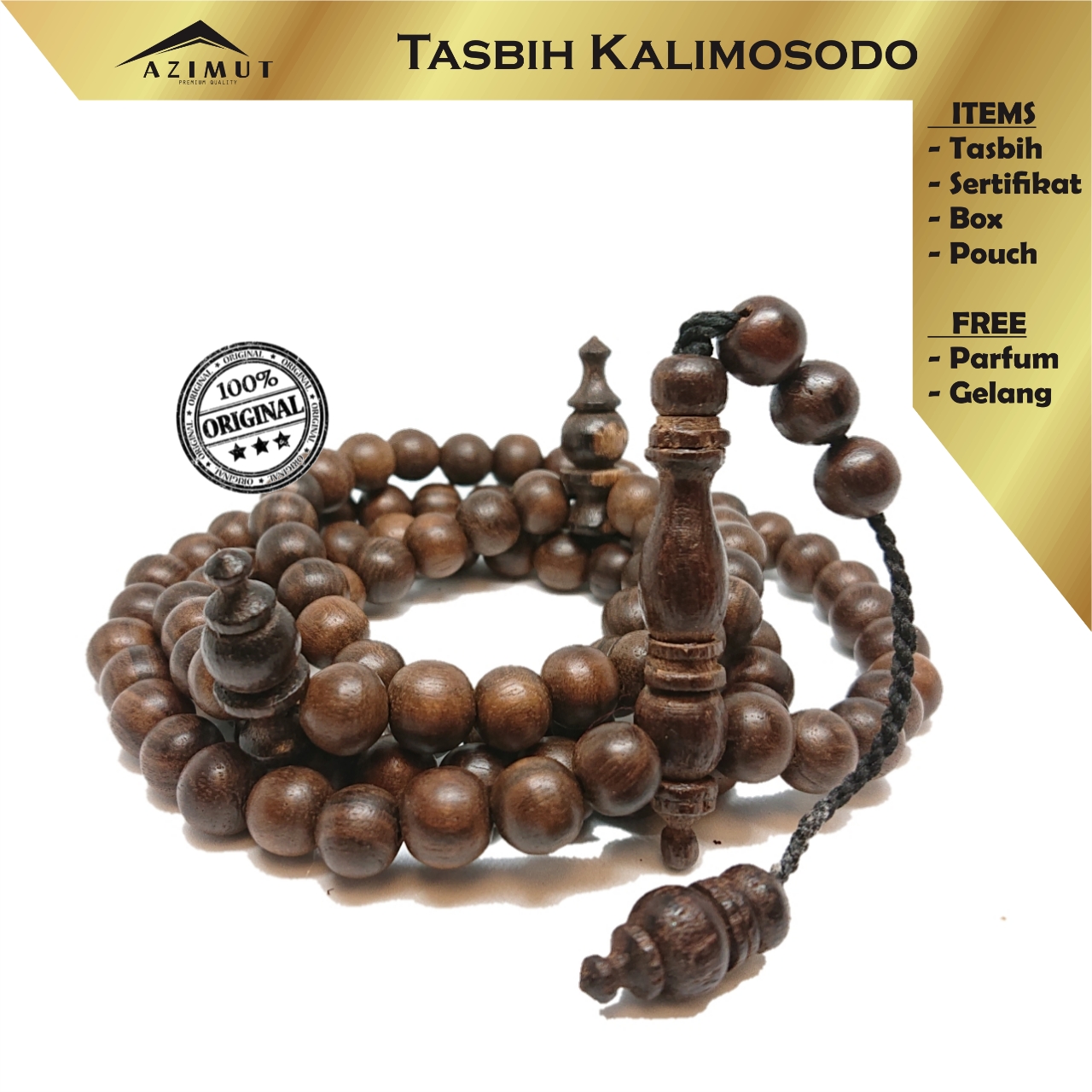 Tasbih kayu kalimasodo bertuah bersertifikat | Azimut tasbih kayu ...