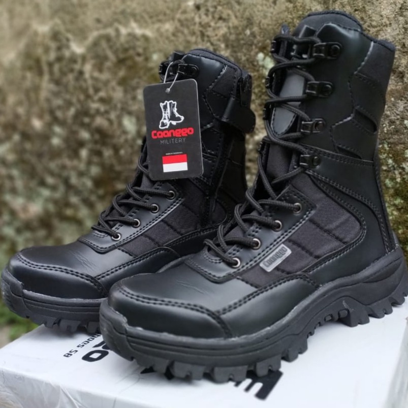Sepatu PDL TNI king pdl terbaru predator hitam KULIT SAPI PREMIUM ...